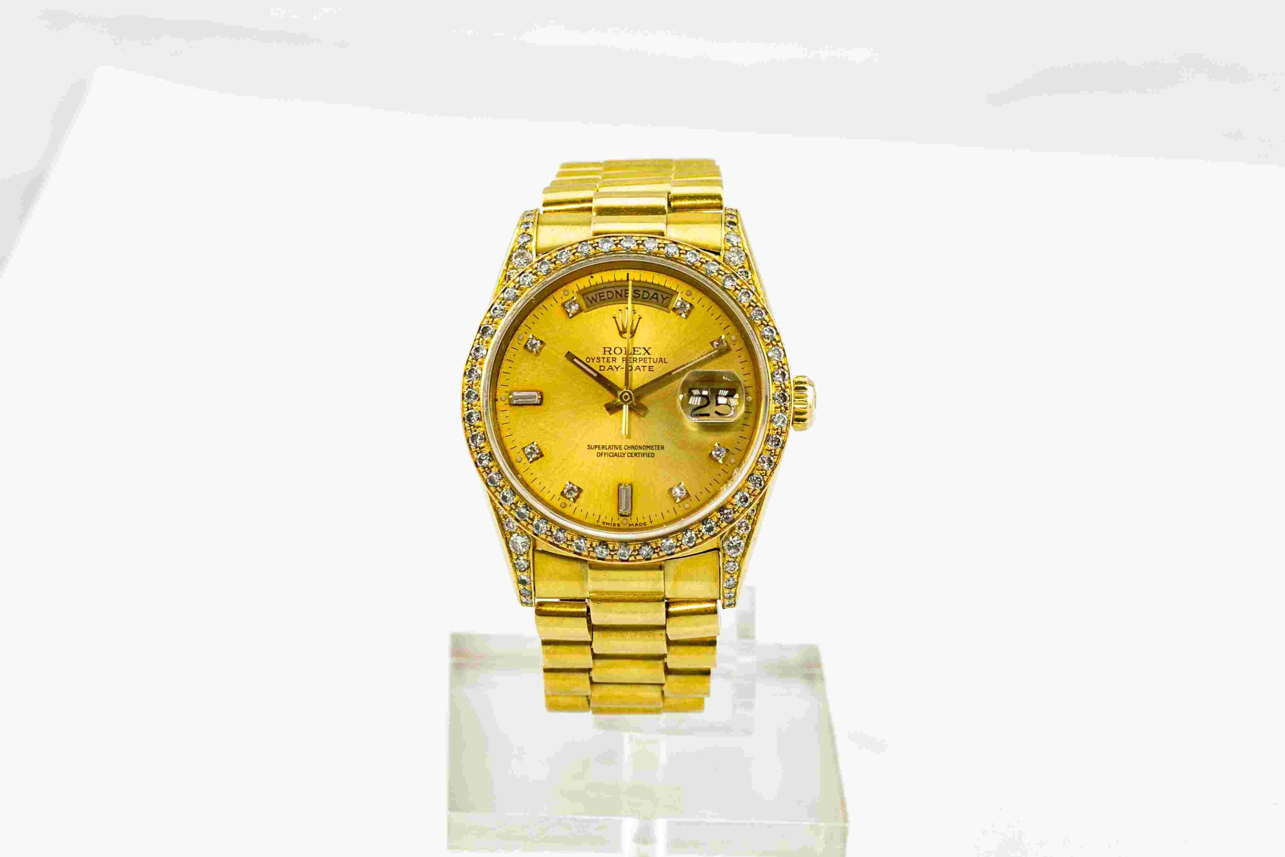 ROLEX 18388 36mm DAY-DATE 鑲鑽金勞